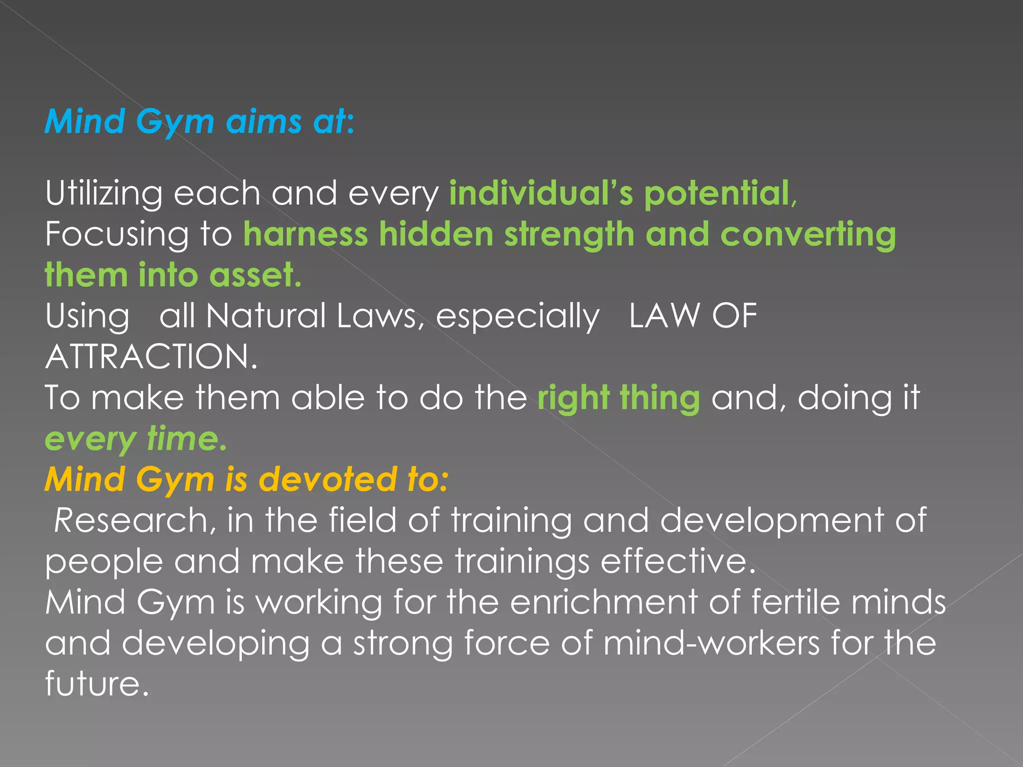 Mind Gym Ppt | PPT