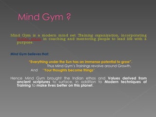 Mind Gym Ppt | PPT