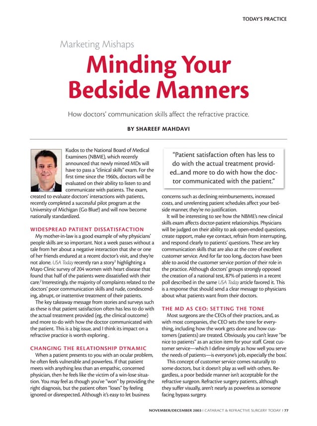 Minding your bedside manners | PDF