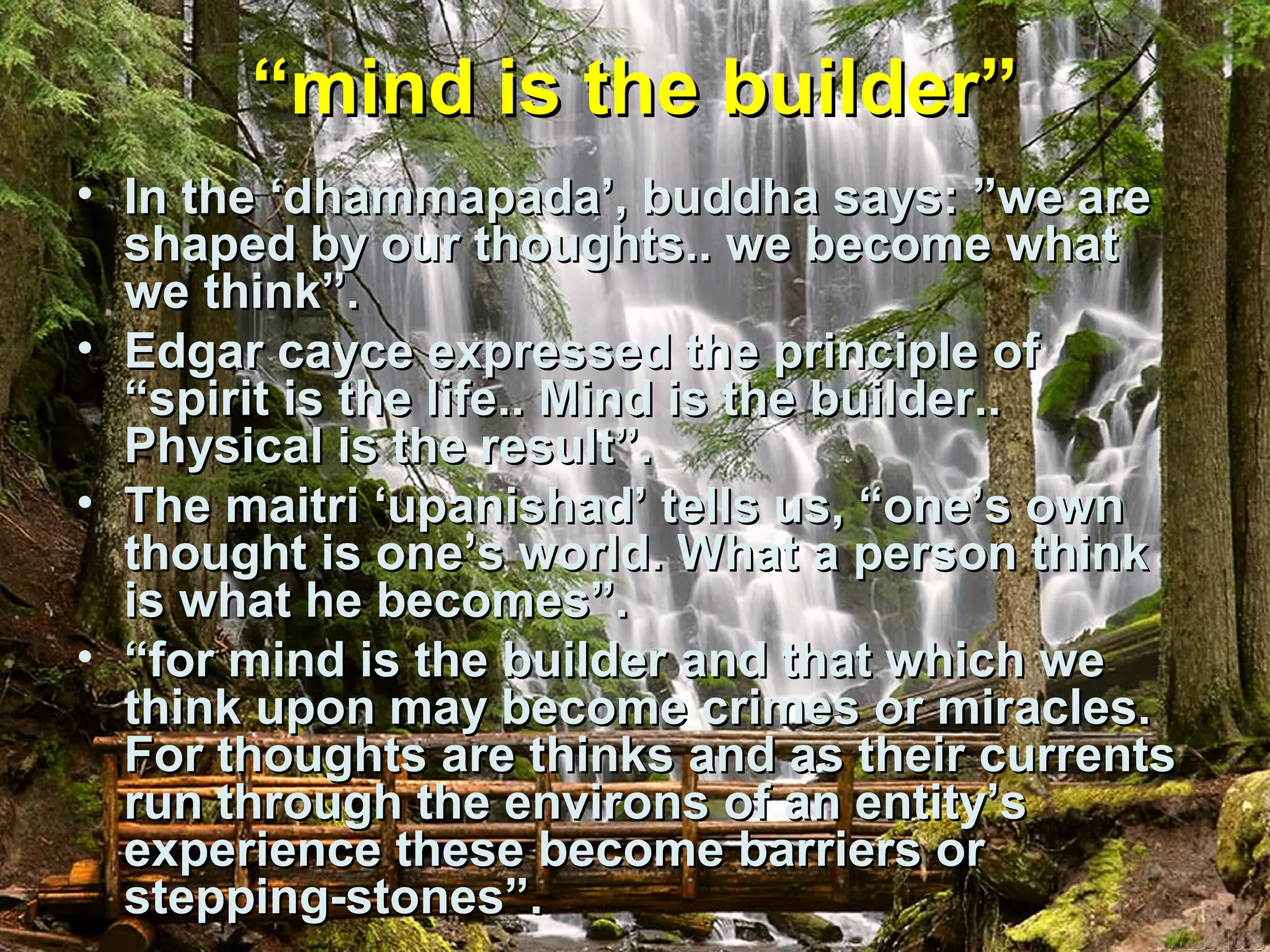 Mind is the builder | PPT