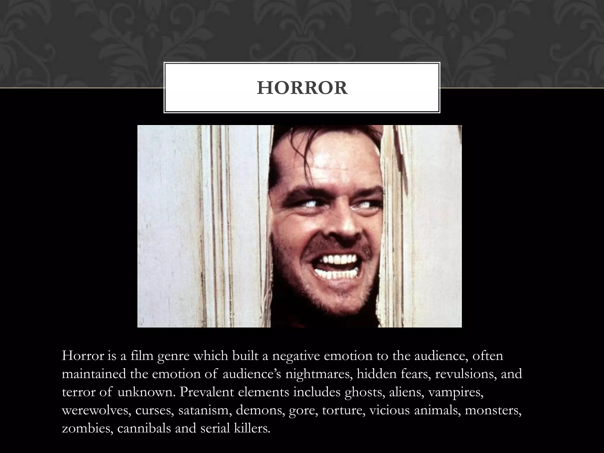 Horror Film Genre Convention | PPTX | Horror | Genres