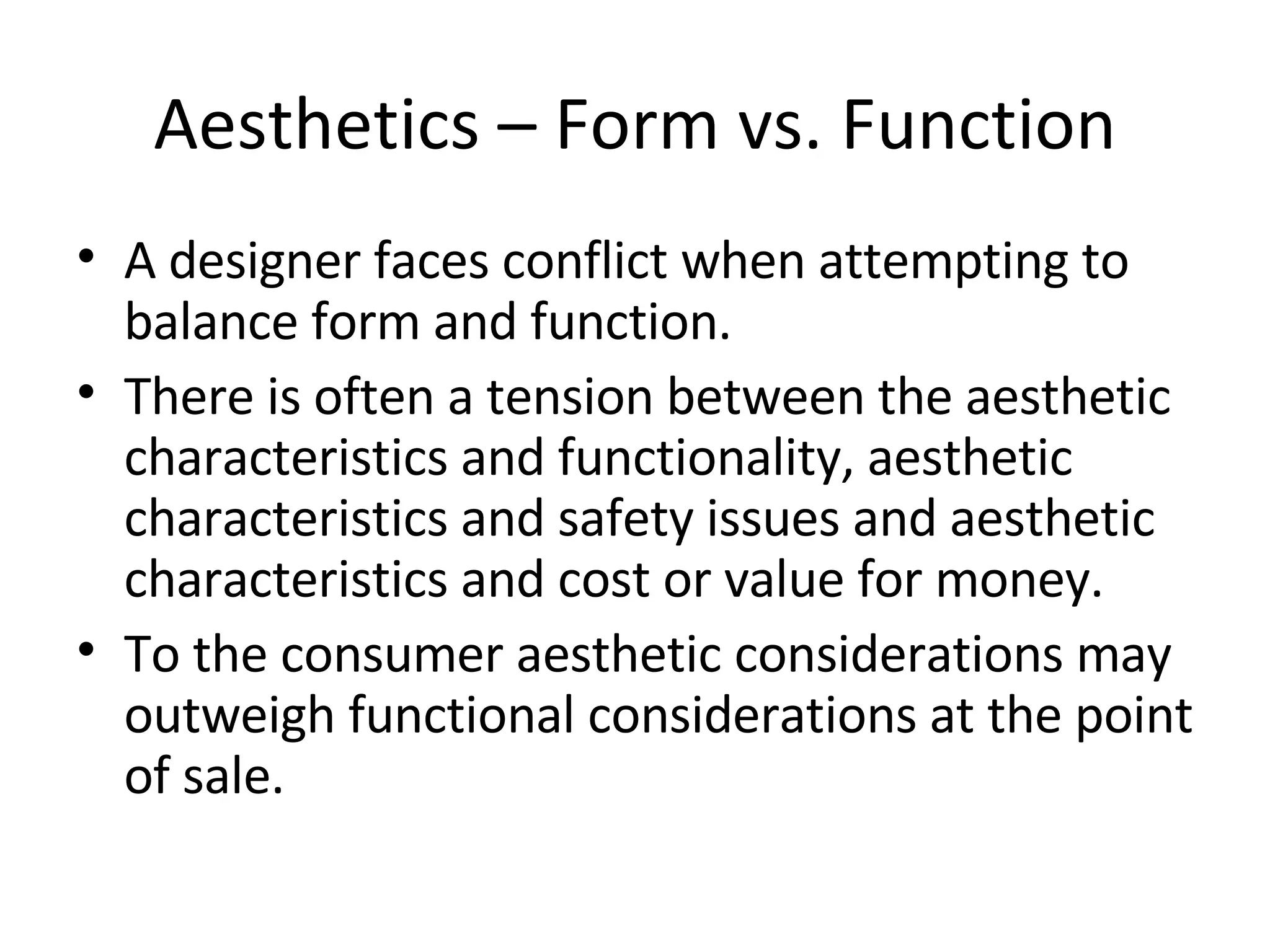 Mindmap Aethetics Form & Function | PPS