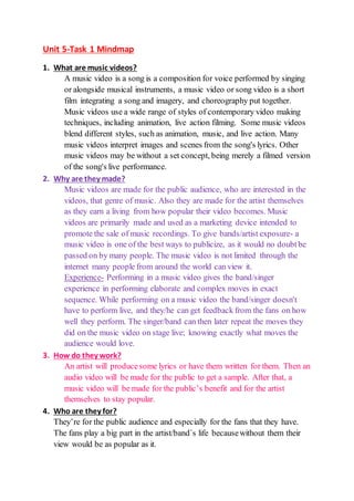 Mind map music videos TMW | PDF