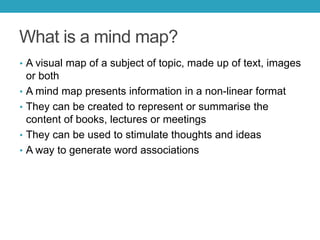 A brief introduction to mind maps | PPTX
