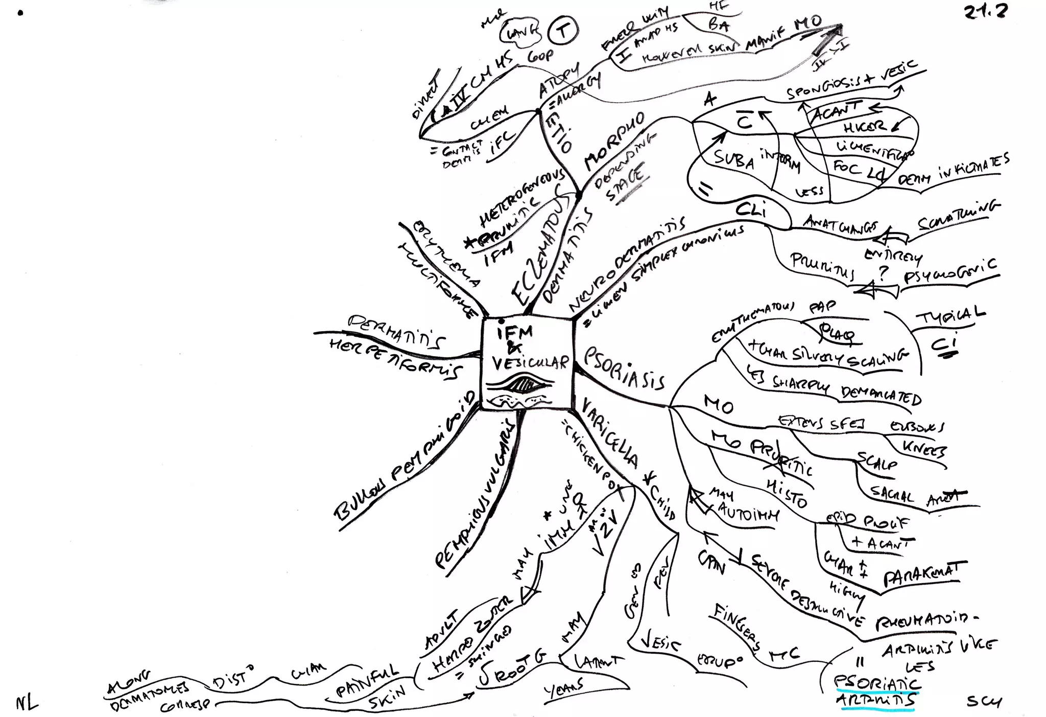 Mind maps pathology skin | PDF