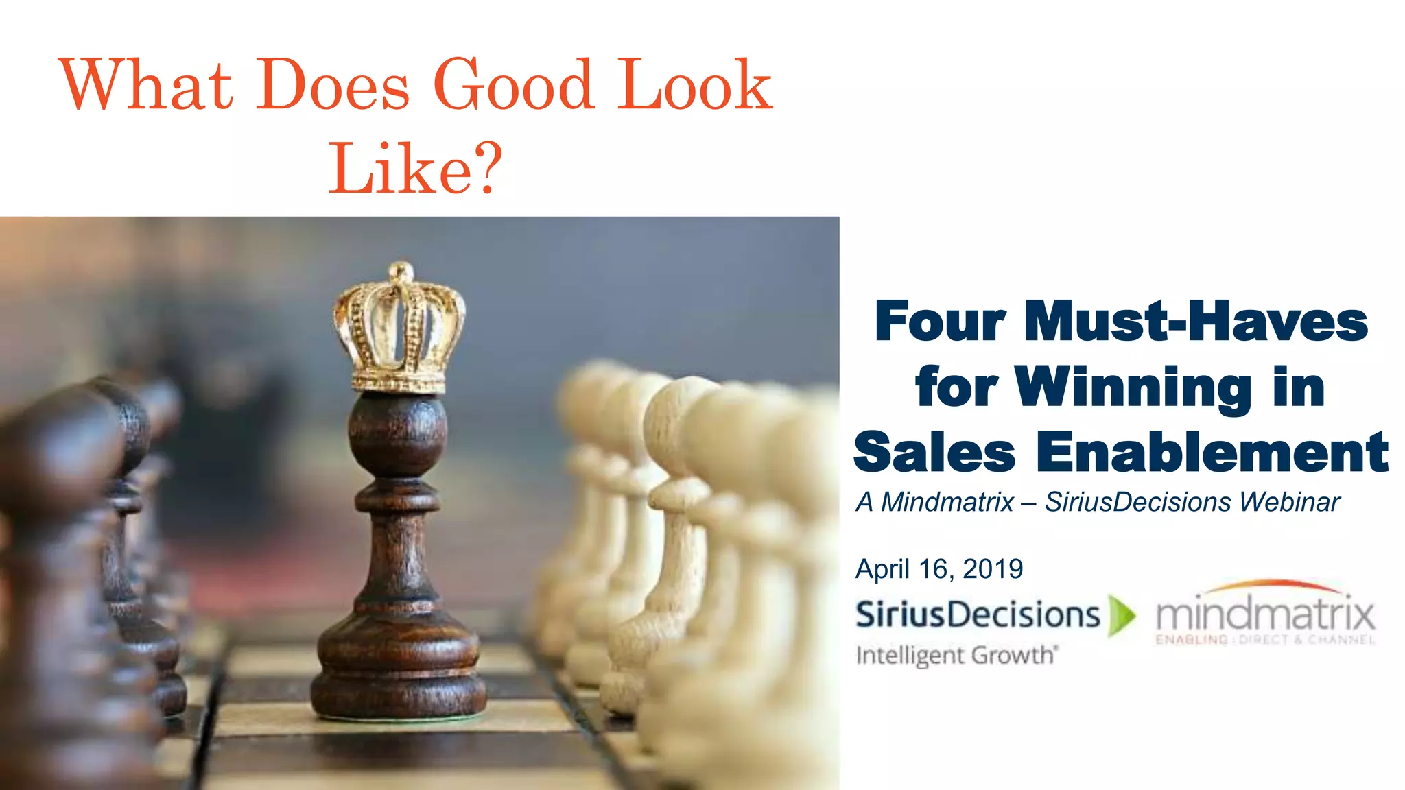 Four Must-Haves for Winning in Sales Enablement | PPTX