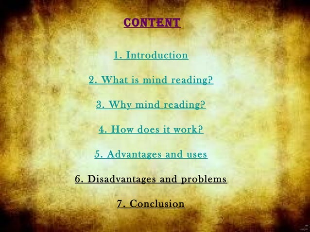 Mind reading | PPT | Artificial Intelligence | Technology & Computing