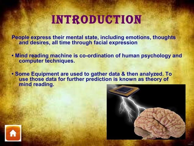 Mind reading | PPT | Artificial Intelligence | Technology & Computing