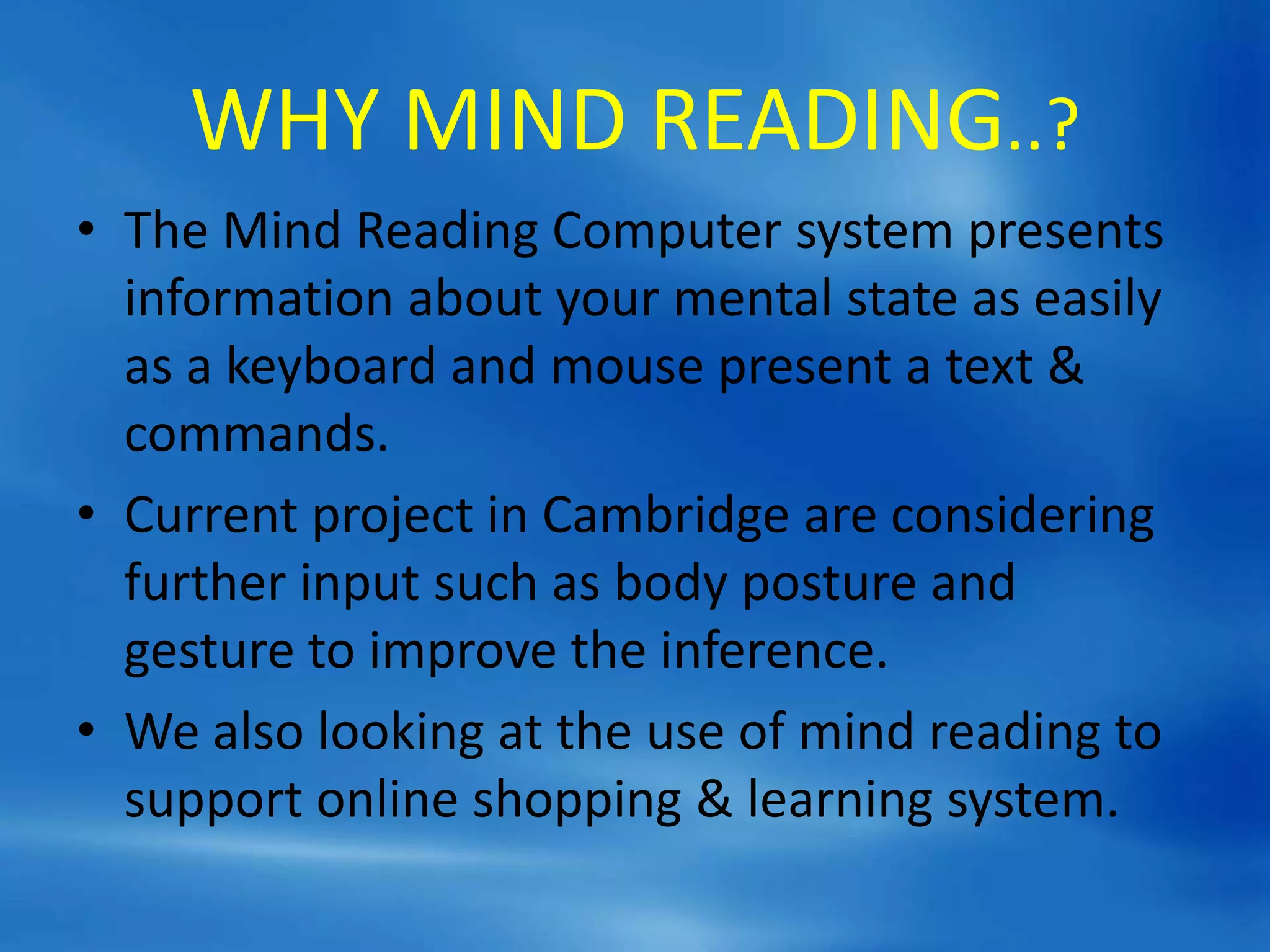Mind reading computer | PPTX