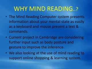 Mind reading computer | PPTX