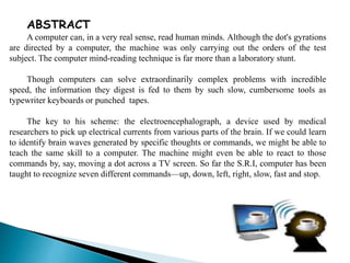 Mind reading computer | PPTX