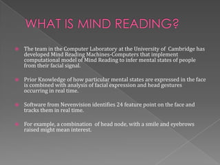 Mind reading computer ppt | PPTX