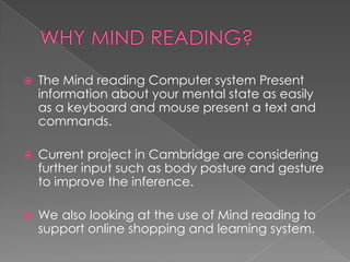 Mind reading computer ppt | PPTX
