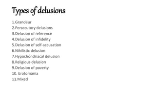 MIND RUBRIC - delusion with types of delusion | PPTX | Mental Health ...