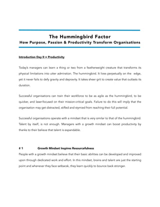 Mindset lessons from the hummingbird | PDF | Birdwatching | Hobbies ...