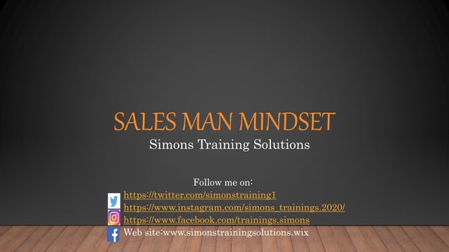 Mindset of a sales person | PPTX