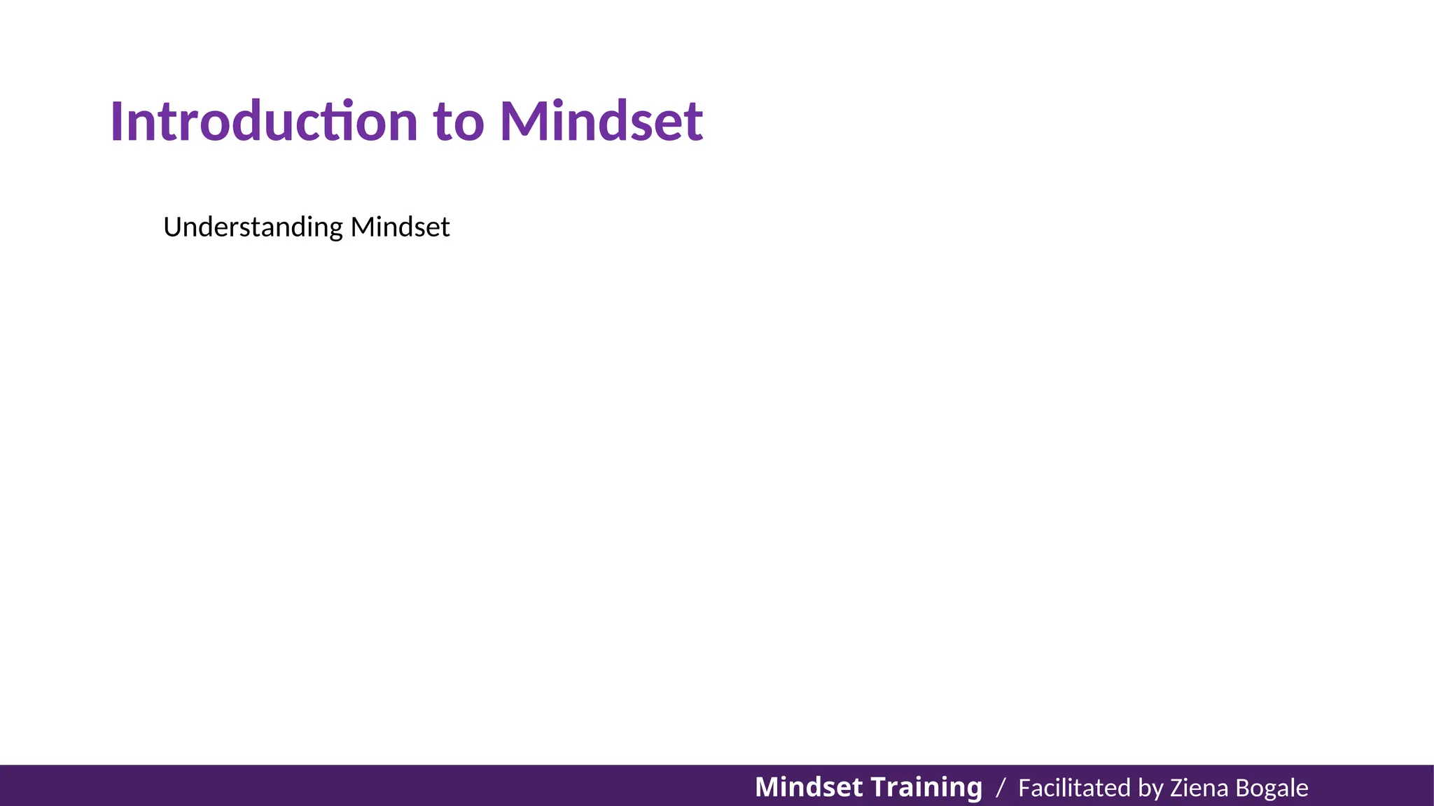 Mindset Training for finance persons: Developing self | PPT