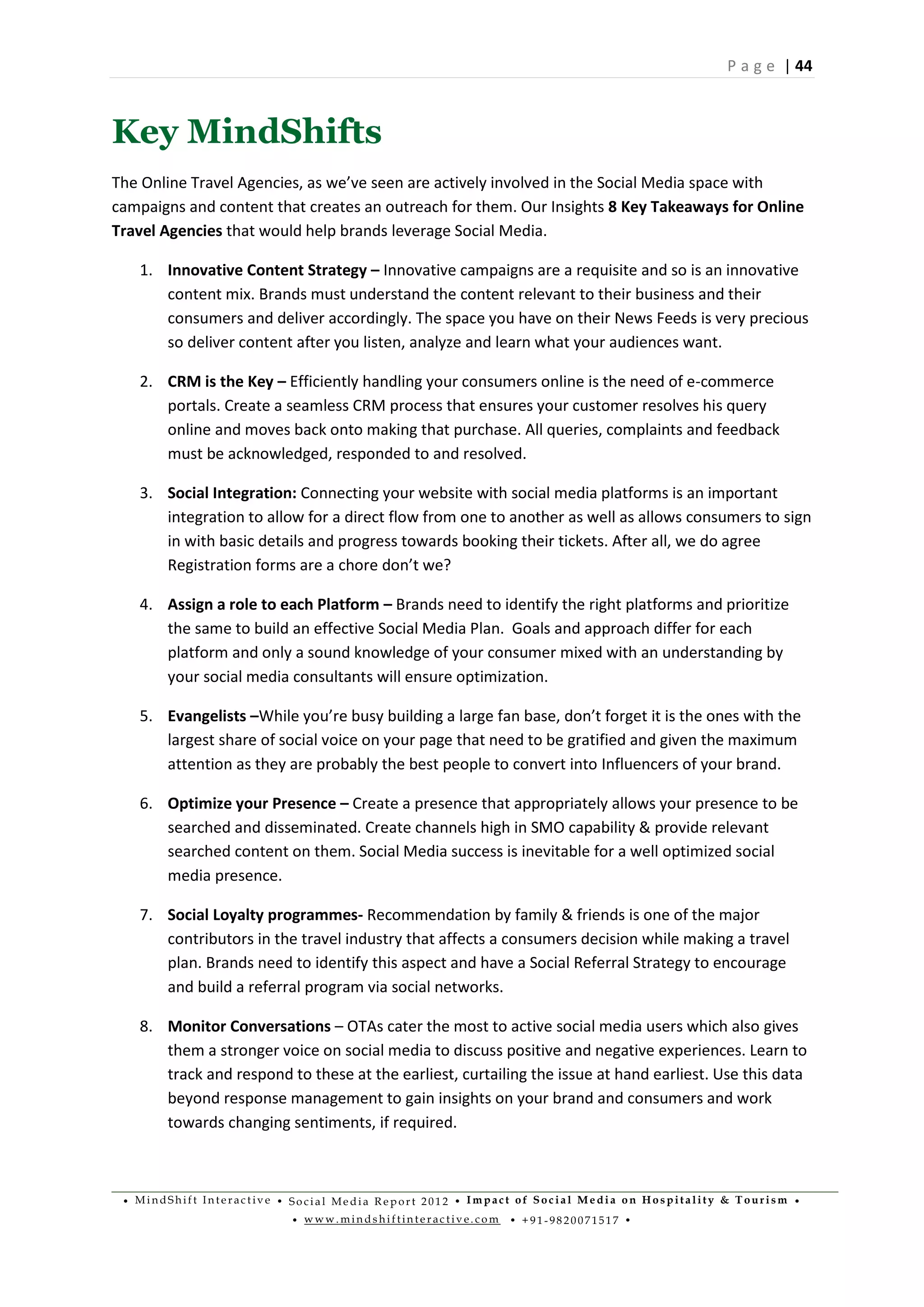 MindShift Interactive Social Media Report 2012 | PDF