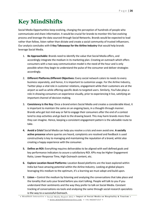 MindShift Interactive Social Media Report 2012