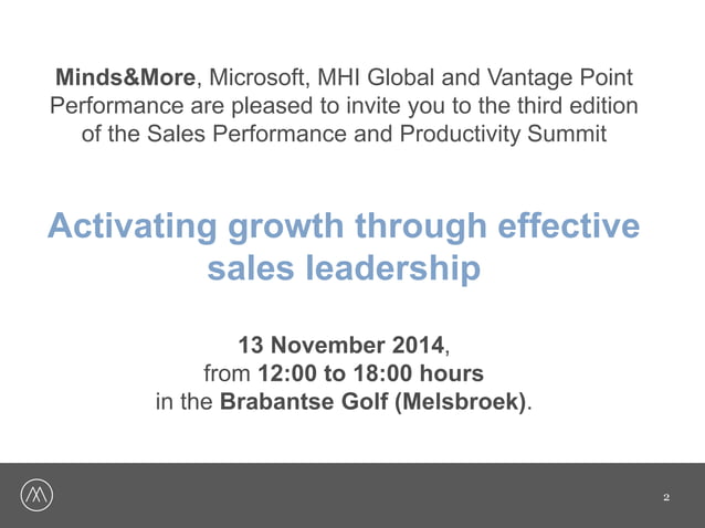 Minds more sales-performance_summit-2014 | PPT