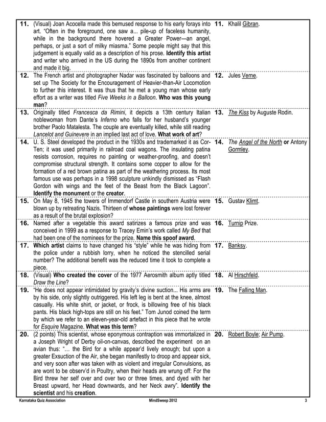 MindSweep 2.0 - Part I - Answers | PDF