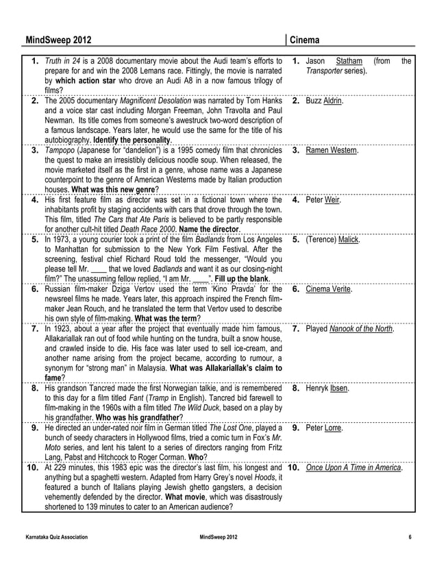 MindSweep 2.0 - Part I - Answers | PDF