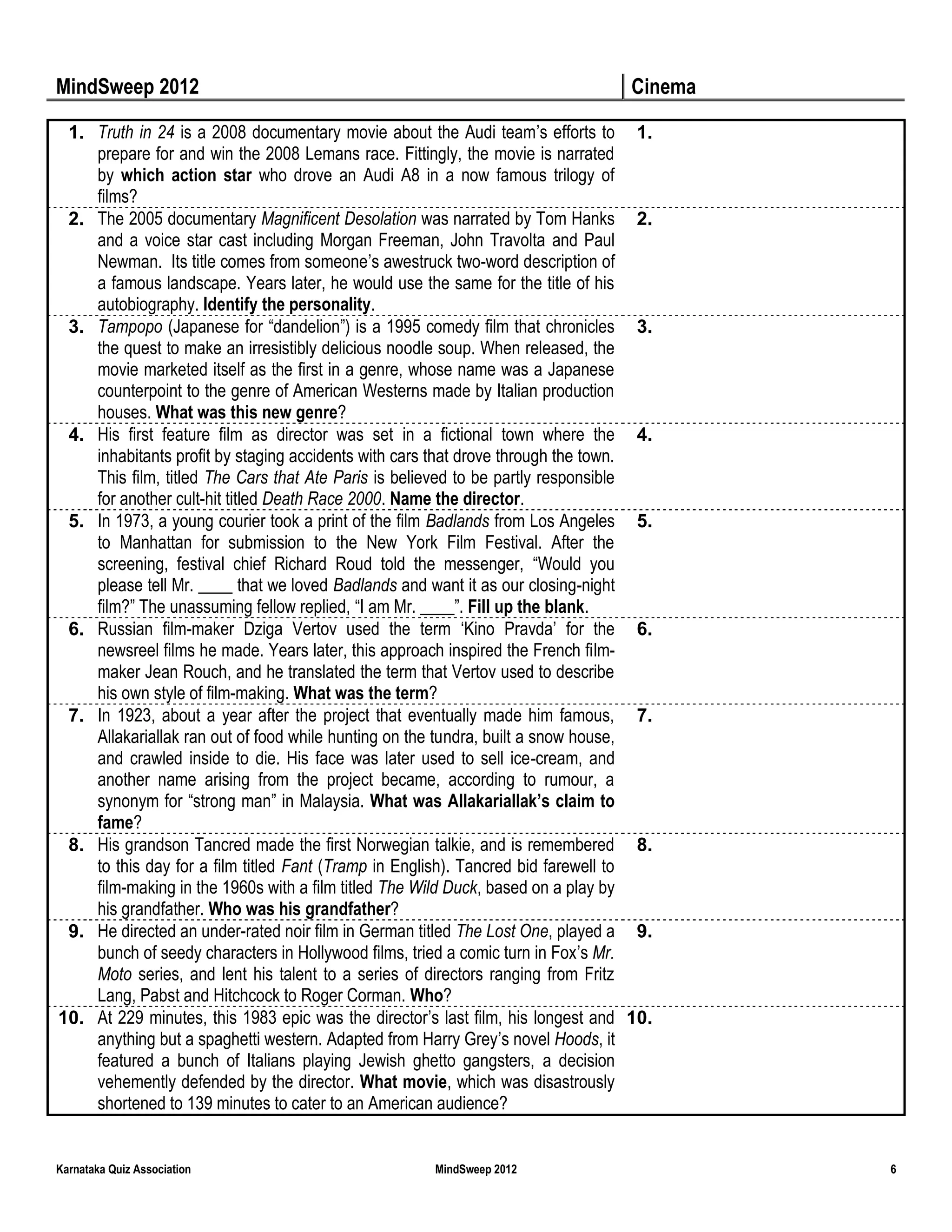 MindSweep 2.0 - Part I - Questions | PDF