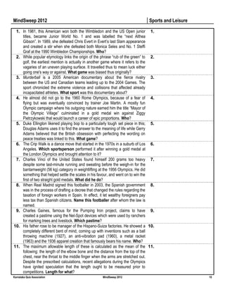 MindSweep 2.0 - Part I - Questions | PDF