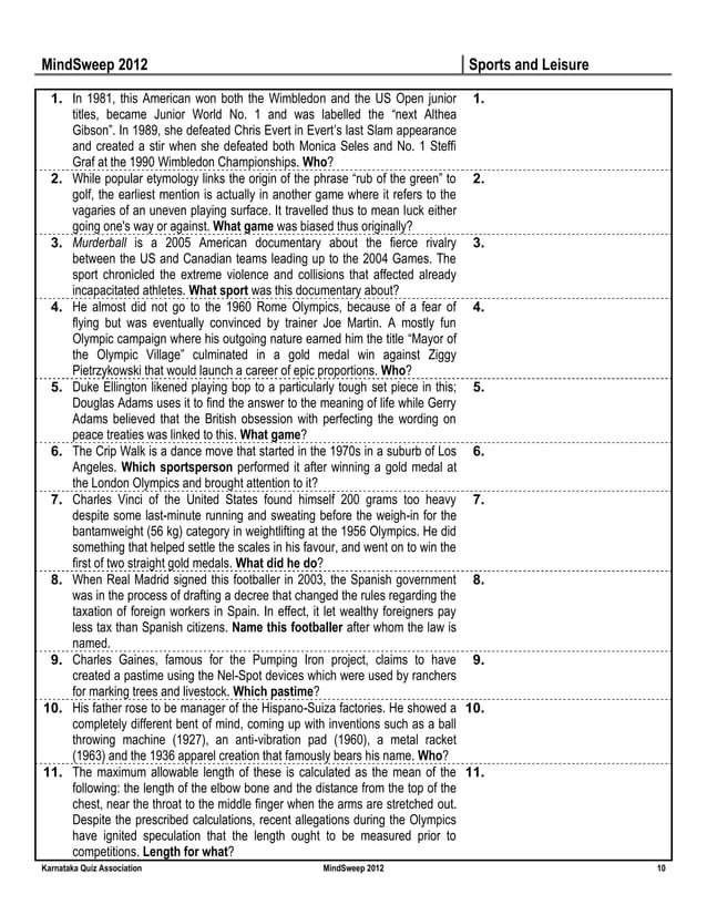 MindSweep 2.0 - Part I - Questions | PDF