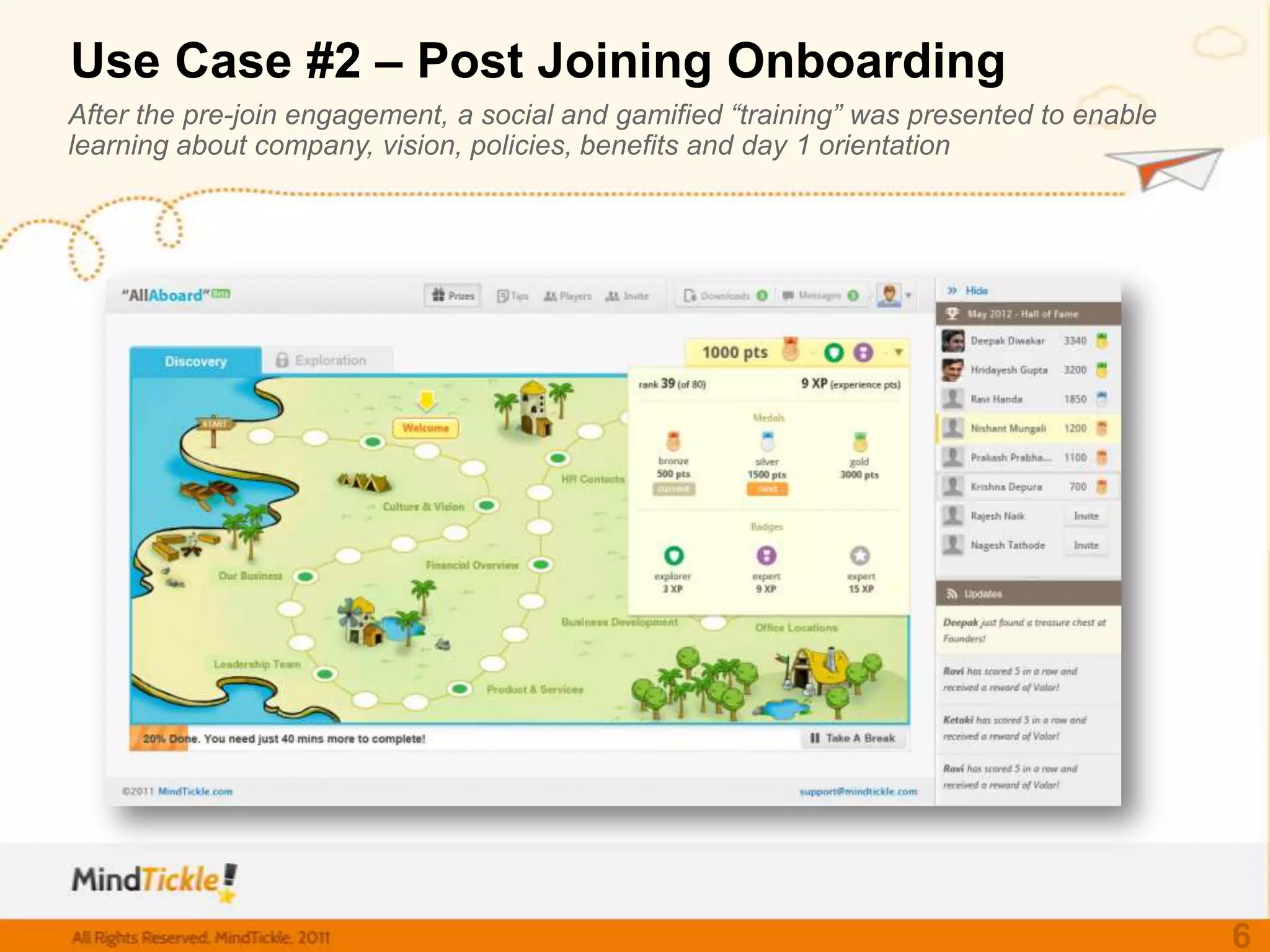 Gamified New Hire Engagement and Onboarding - Case Study | PPT