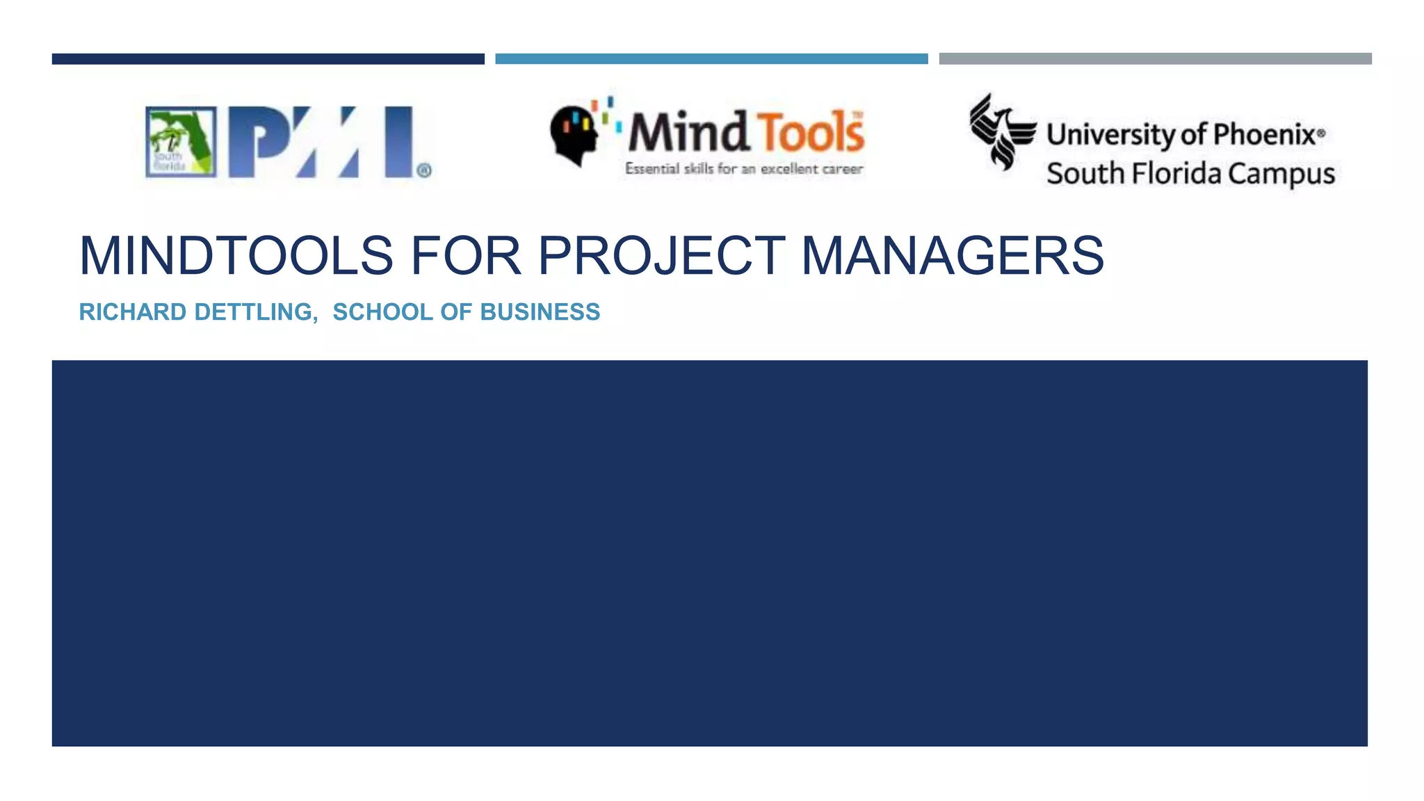 Mind tools for project managers | PPT