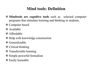 Constructivist Learning Tools: Mindtools | PPTX