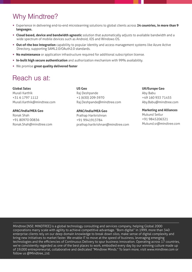 Mindtree shotclasses-brochure | PDF
