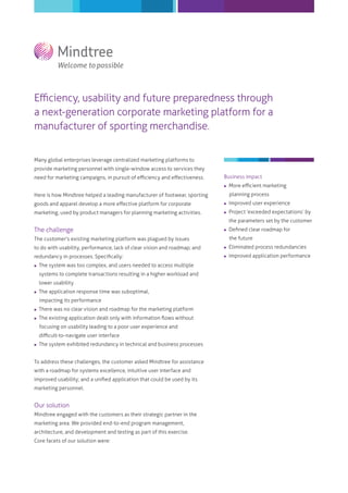 Efficiency, usability and future preparedness through a next-generation ...