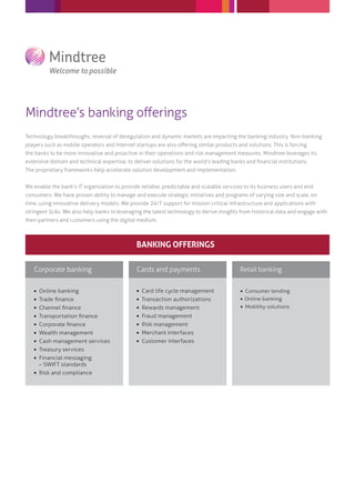 Mindtree's Banking offerings. | PDF | Business Banking & Finance | Business