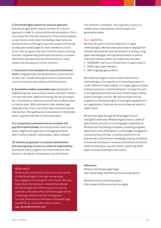 Mindtree distributed agile journey and guiding principles | PDF