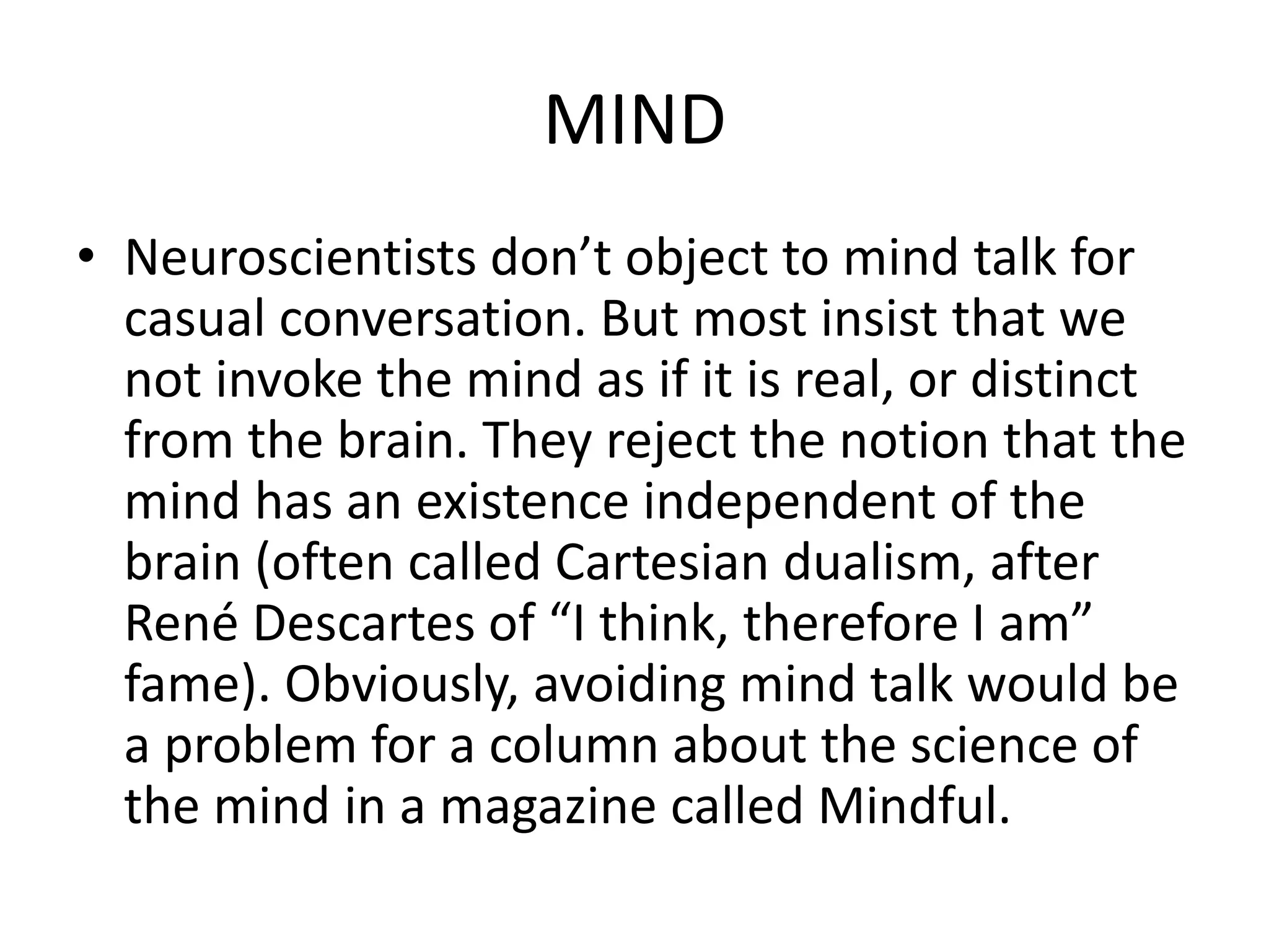 Mind vs brain | PPTX