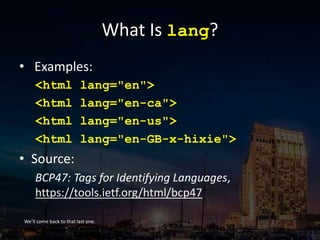 Mind your lang (for role=drinks at CSUN 2017) | PPTX