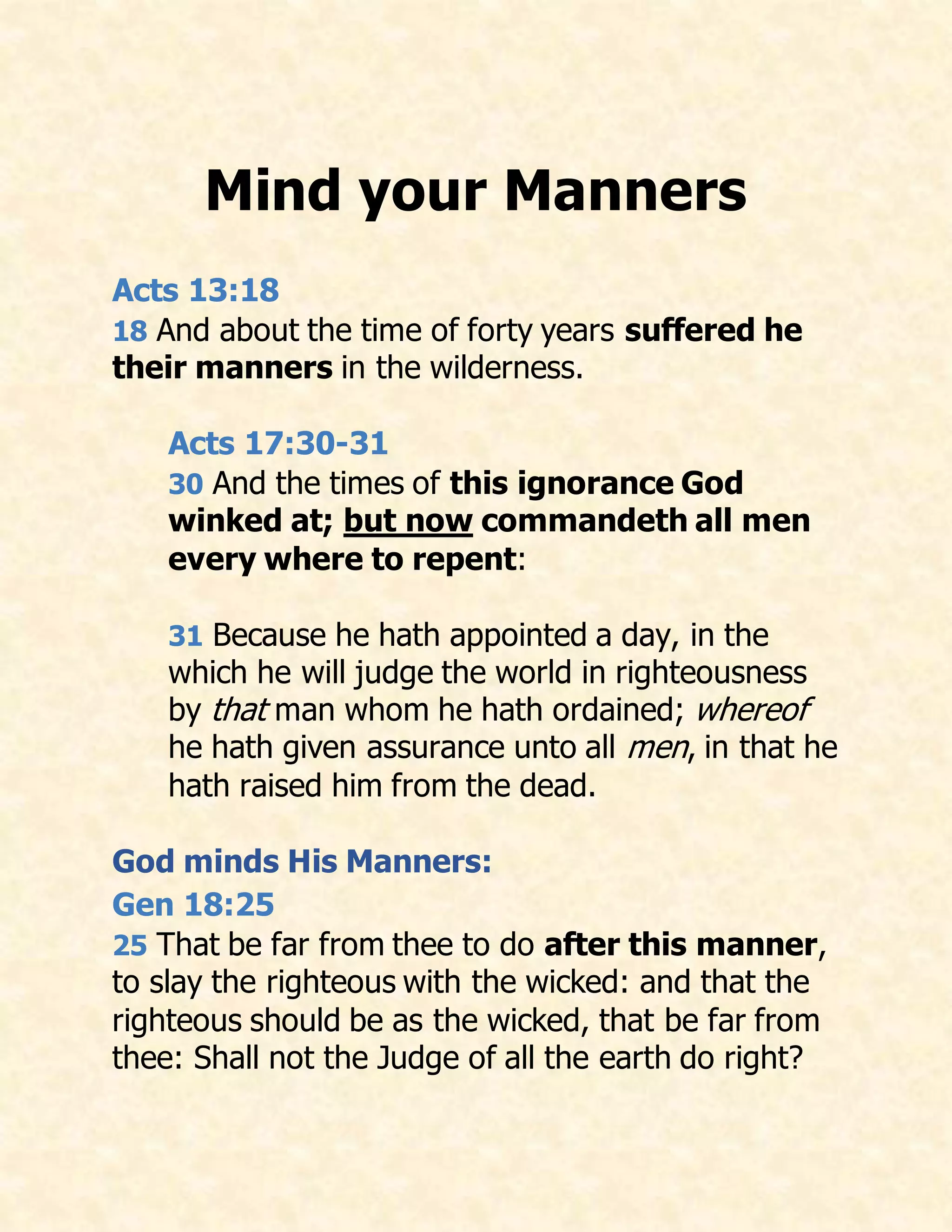 Mind your Manners | PDF