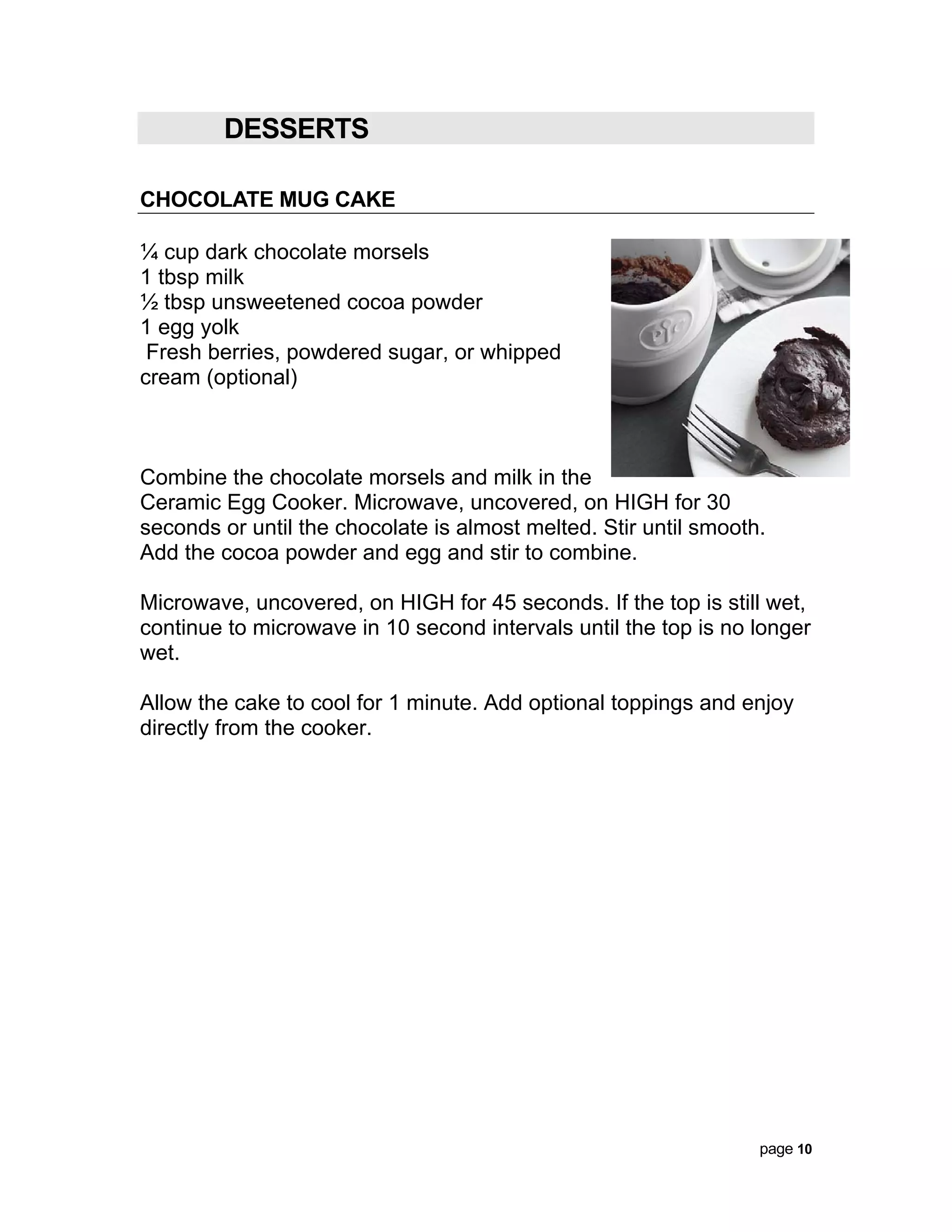 PC Ceramic Egg Cooker E-cookbook courtesy of Mindy's Menu PC | PDF