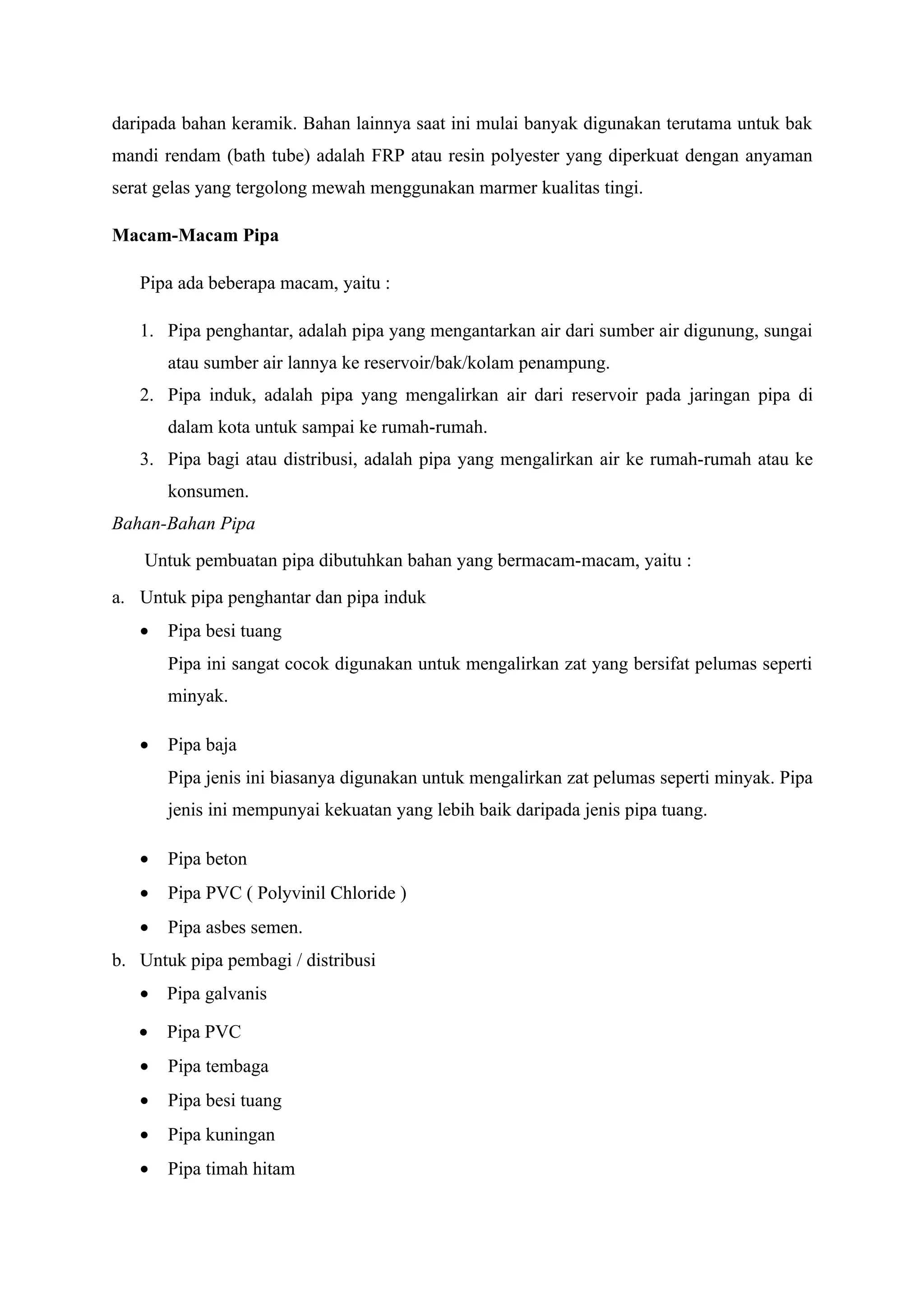 Laporan praktek kerja pipa | DOC
