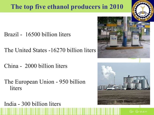 bioethanol ppt | PPTX | Agriculture | Industries