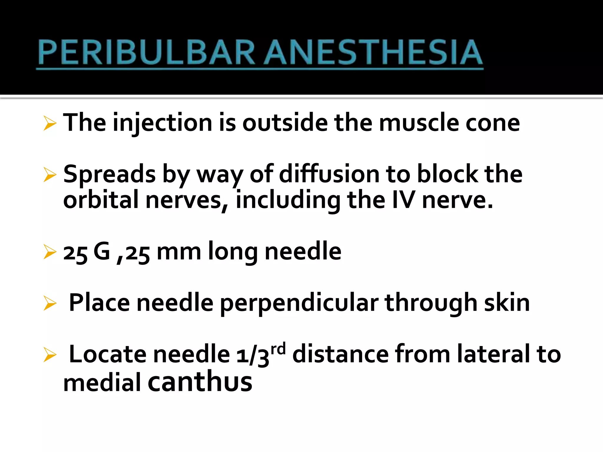 OCULAR Anesthesia | PPTX