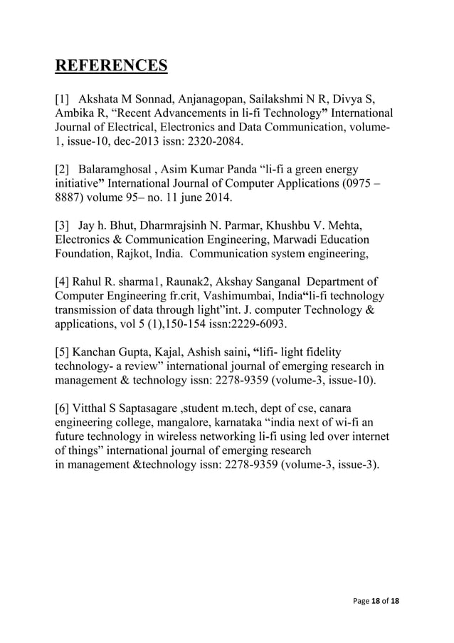 Seminar Report On Implementation Of Li-FI Technology | PDF | Computer Networking | Computing