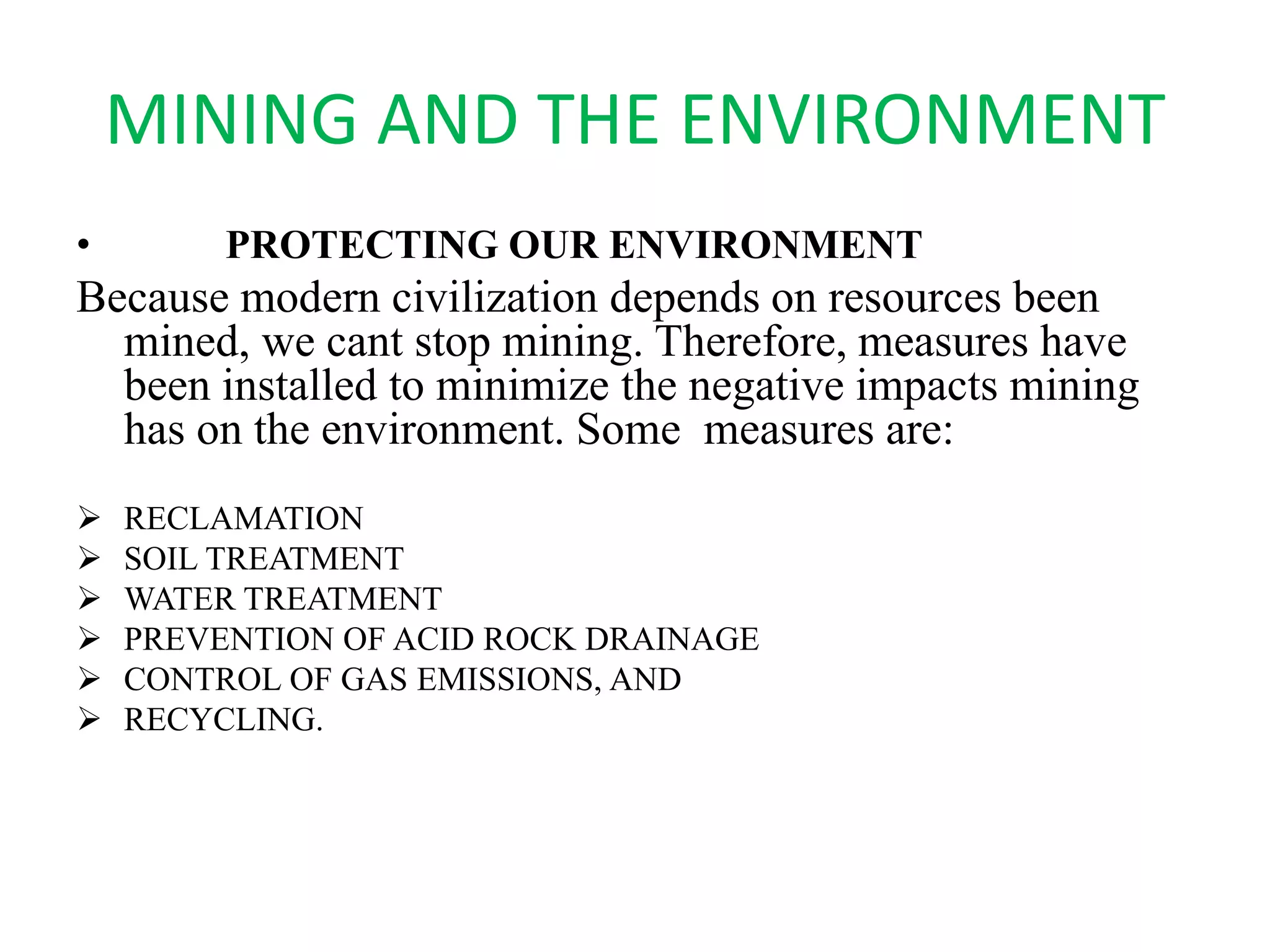 Mining and the environment | PPTX
