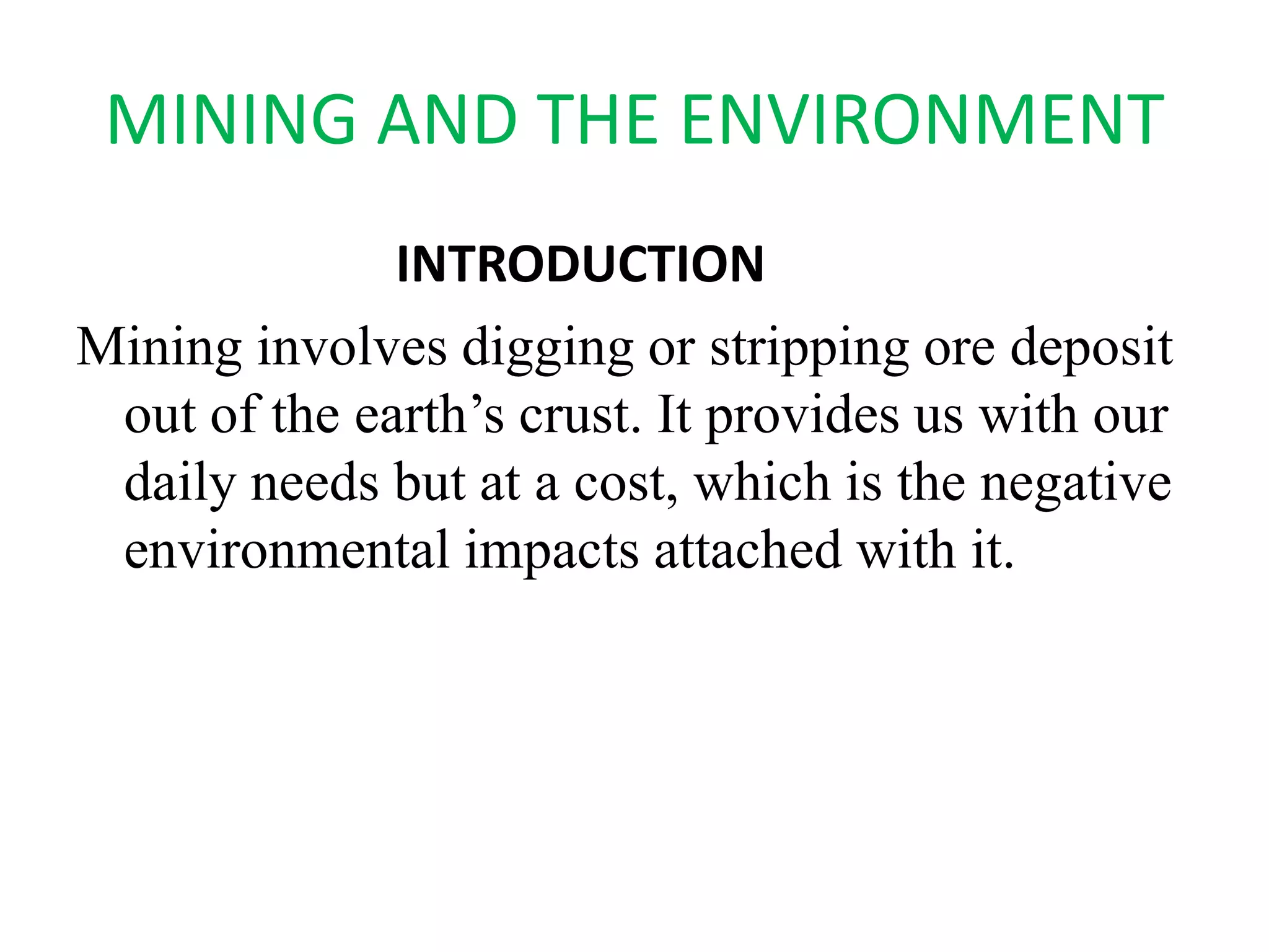 Mining and the environment | PPTX