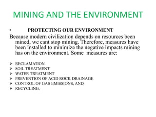 Mining and the environment | PPTX
