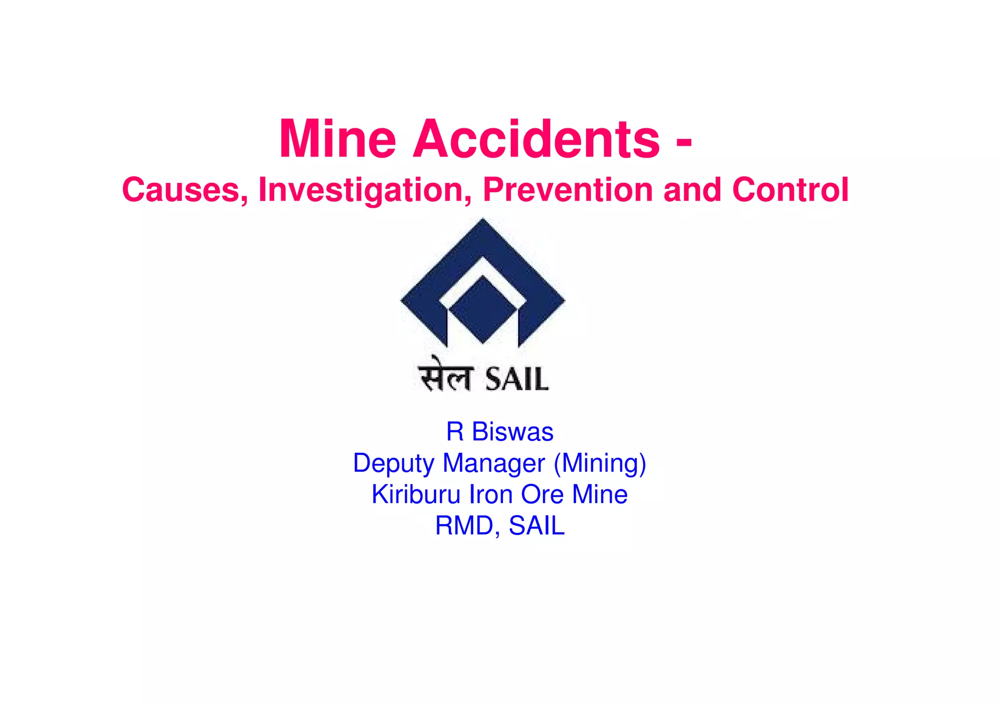 Mine accidents causes, prevention and control | PDF