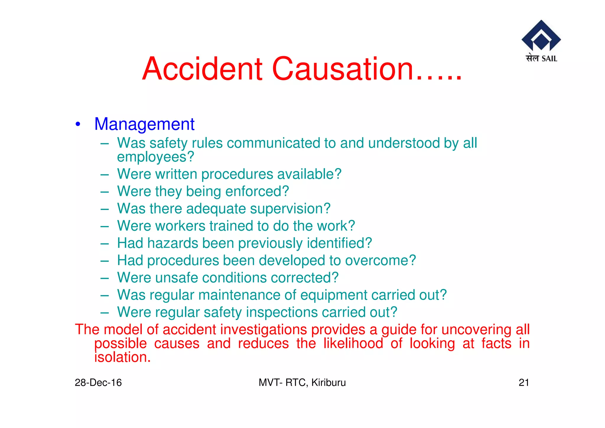 Mine accidents causes, prevention and control | PDF