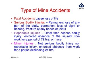 Mine accidents causes, prevention and control | PDF